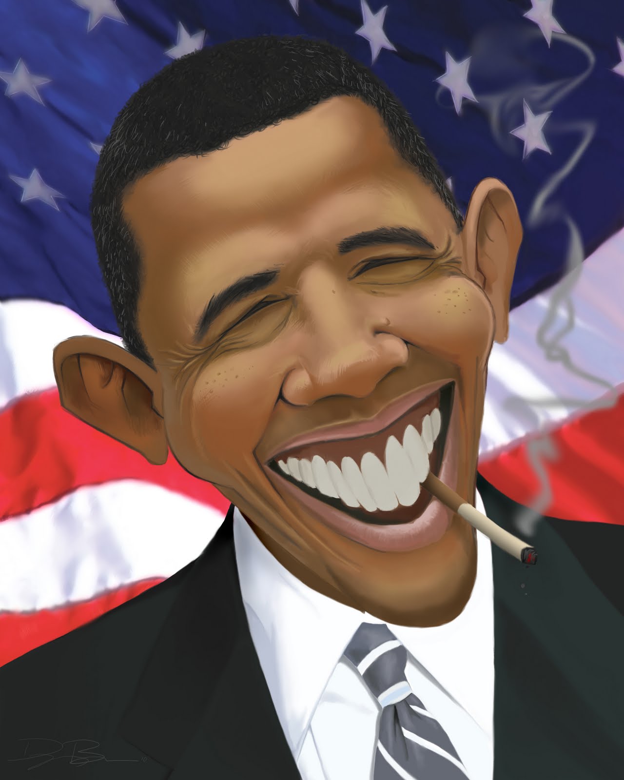 Dwayne Bruce Illustration: Obama Caricature