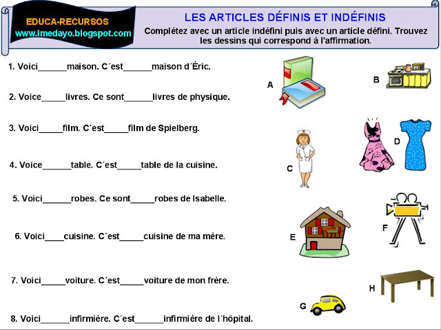 γαλλικά 1ης Γυμνασίου: Les articles définis et indéfinis (p.14)