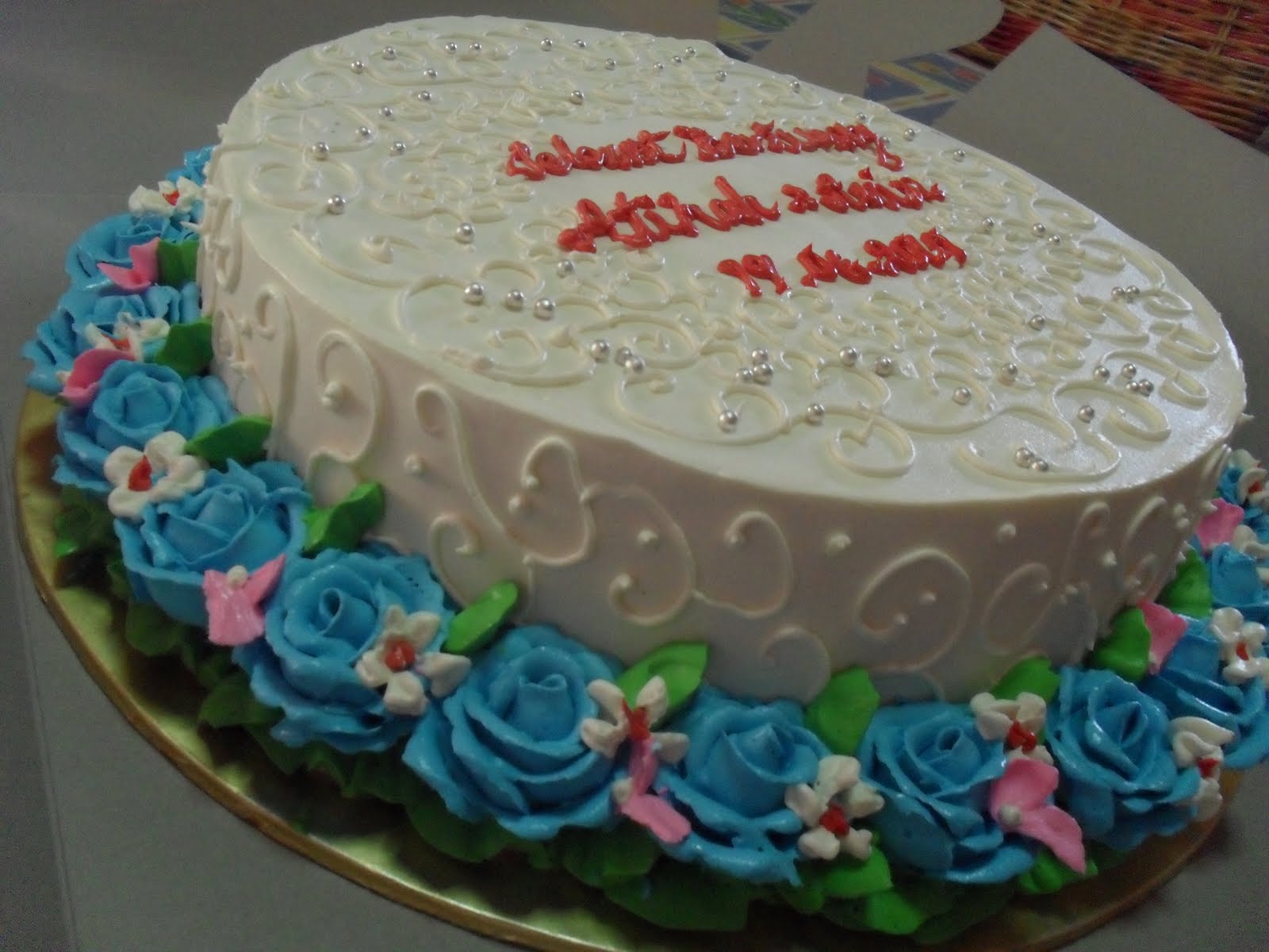 ..:Anissya Cakes:..: Kek hantaran tema biru turqois