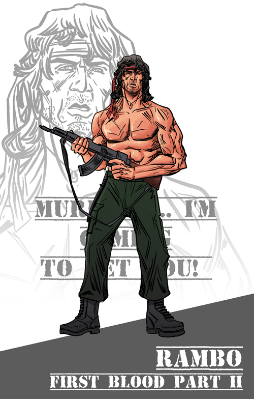 Will Sliney: Eighty Awesome Eighties Action Heroes #13 Rambo