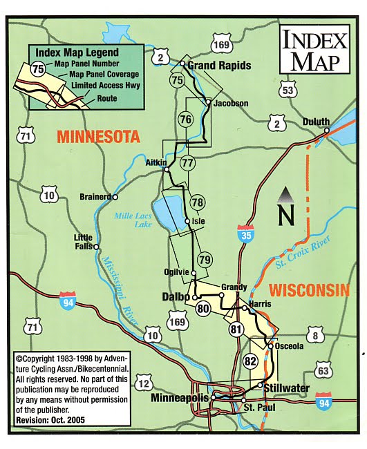 MAINE TO OREGON '07: MAP 06a - Stillwater, MN to Dalbo, MN