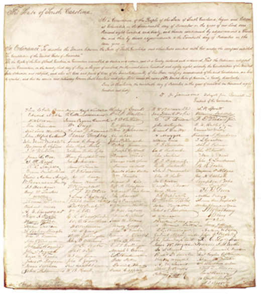 One Hundred Fifty Years Ago Today: SC Ordinance of Secession signed