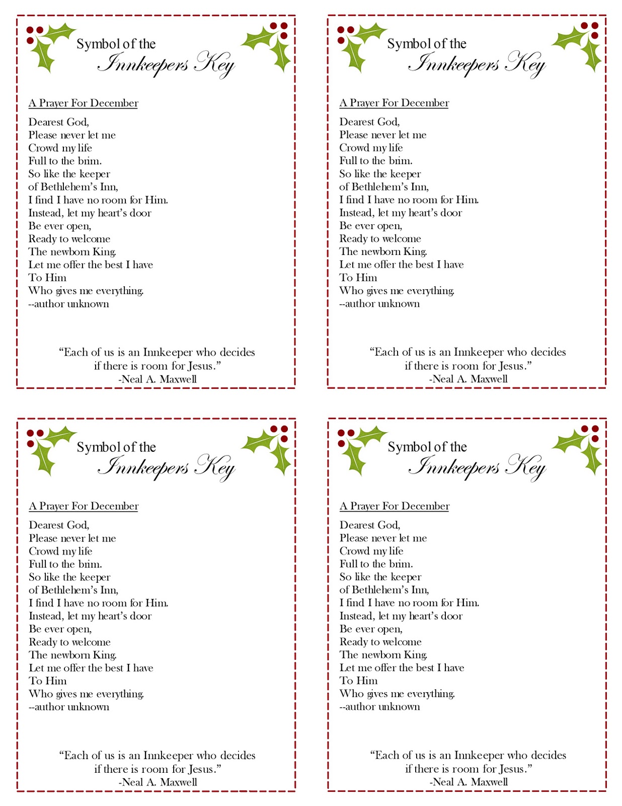 Cap Creations: Innkeepers Key with Printable