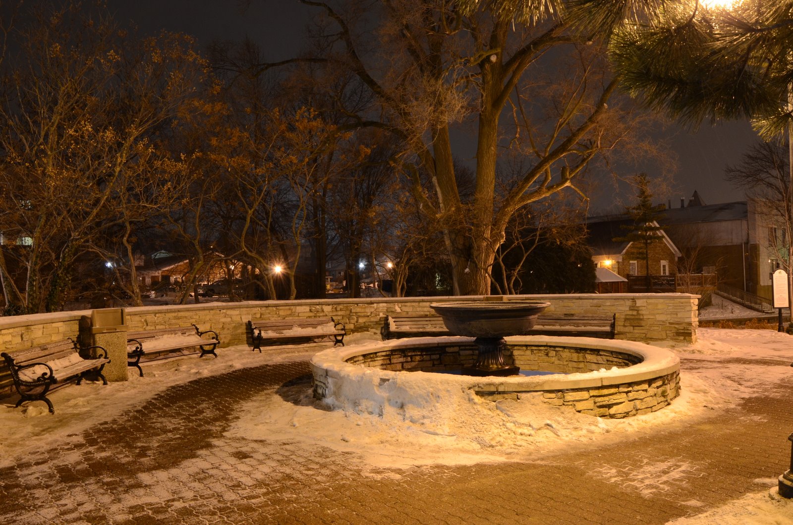Downtown Naperville from the Sidewalks: A warmer day of winter