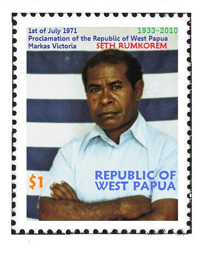 REPUBLIC OF WEST PAPUA POST OFFICE AND STAMPS: TRIBUTE TO SETH RUMKOREM ...