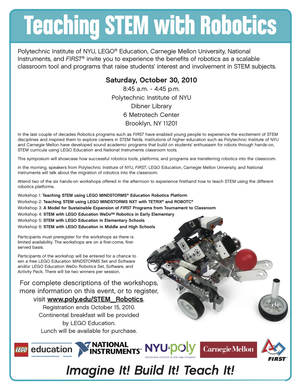 NORM'S ROBOTICS: Teaching Stem with Robotics - Saturday, Oct. 30, 2010 - NYU/Poly