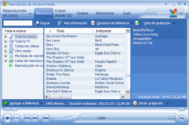 9noAgrupo6: Reproductor de windows media
