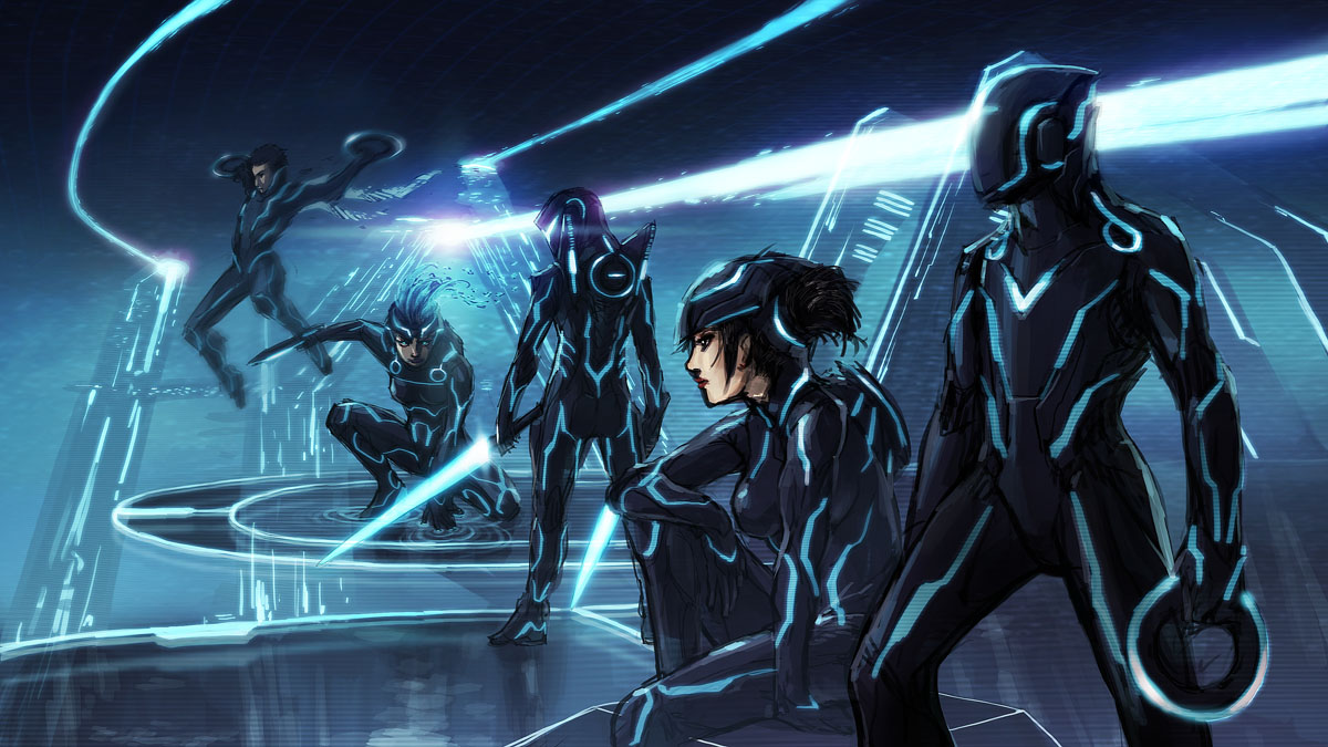 Stoo's Art Blog: Tron inspired art now with color