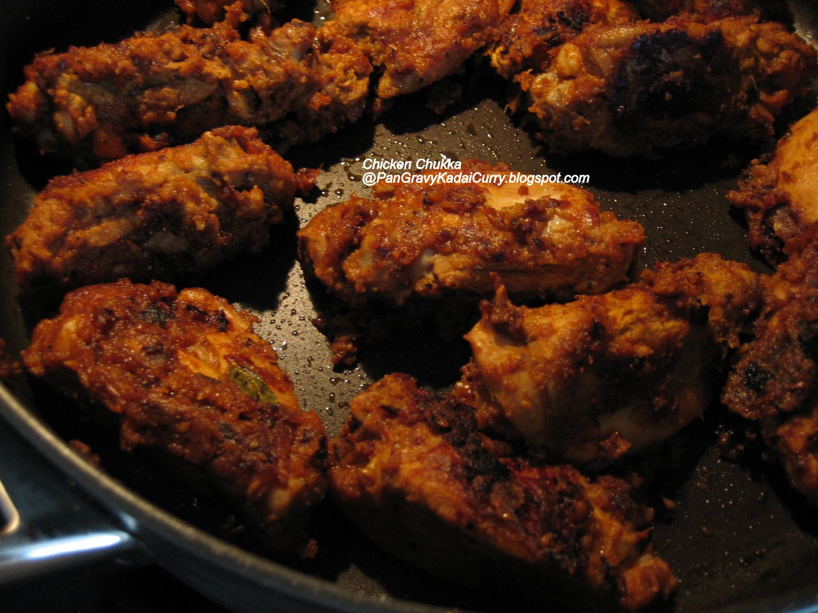 Pan Gravy Kadai Curry: Dry Chicken Curry "Chettinad Chicken Chukka"