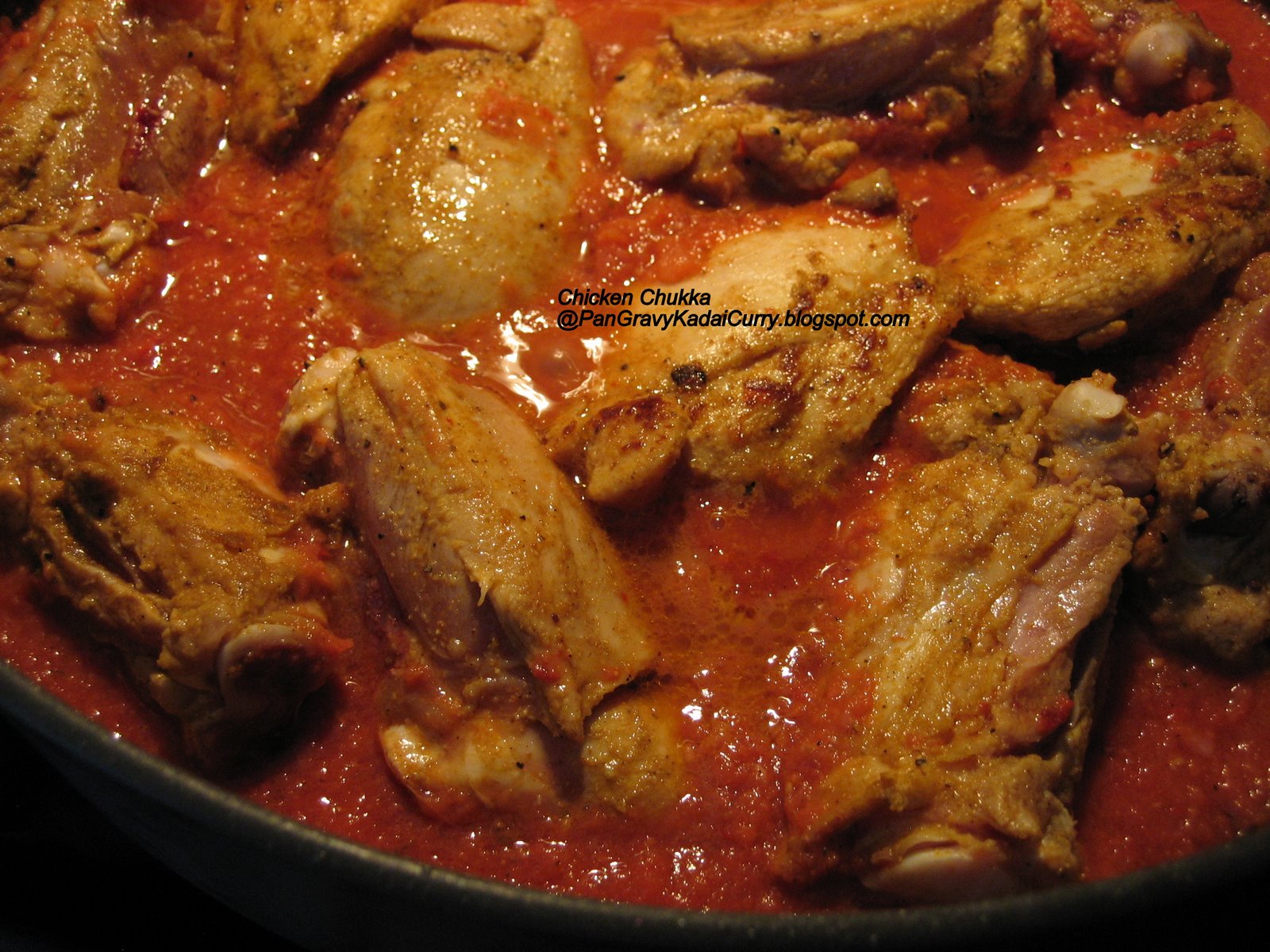 Pan Gravy Kadai Curry: Dry Chicken Curry "Chettinad Chicken Chukka"