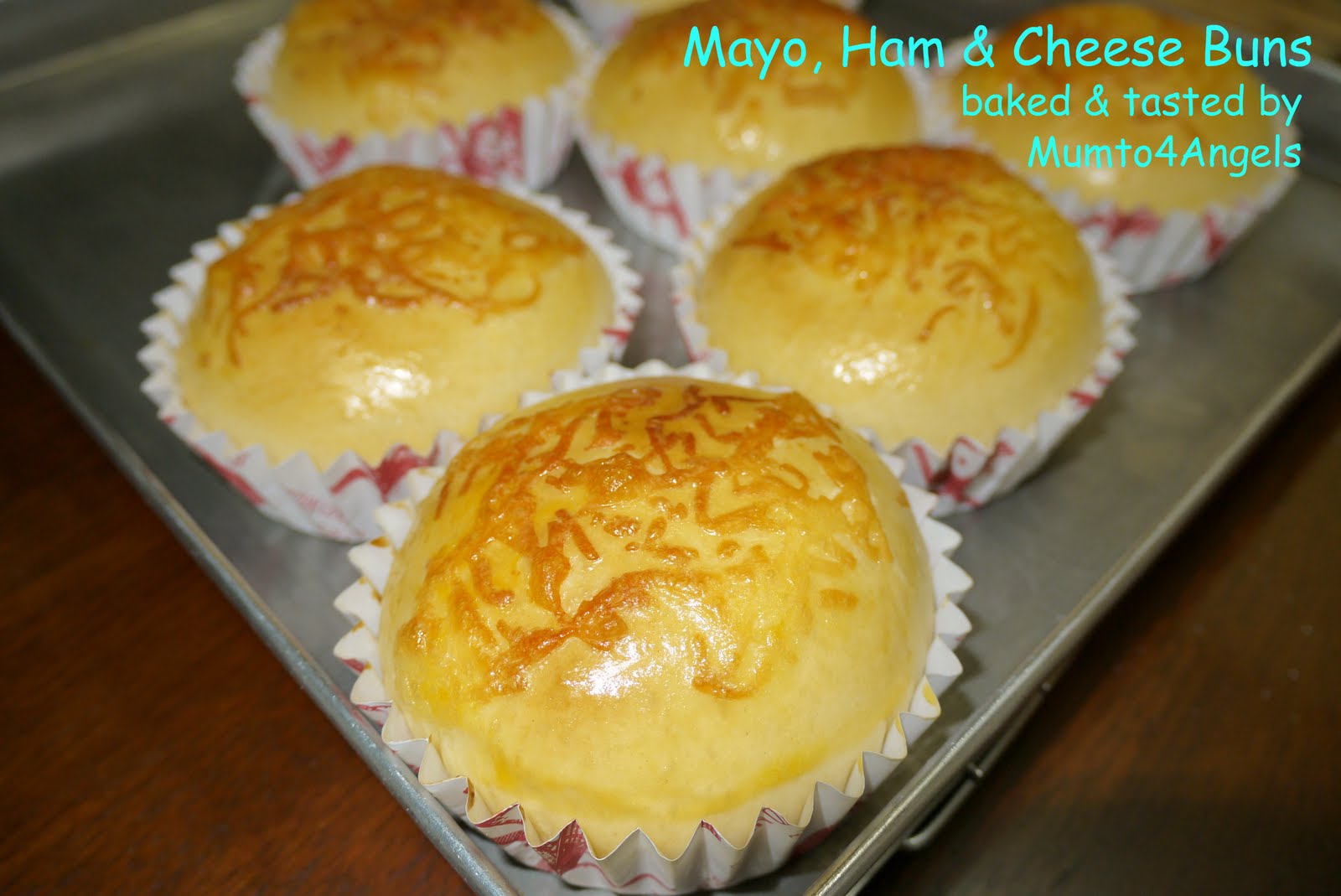Mum to 4 Angels: MAYO, HAM AND CHEESE BUNS