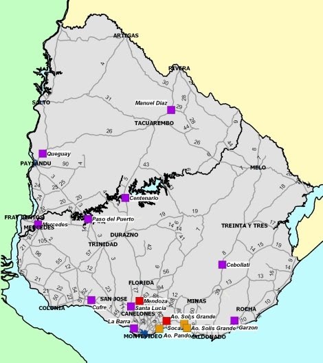 Ubicacion y precio de los peajes en Uruguay : Viajando por Uruguay