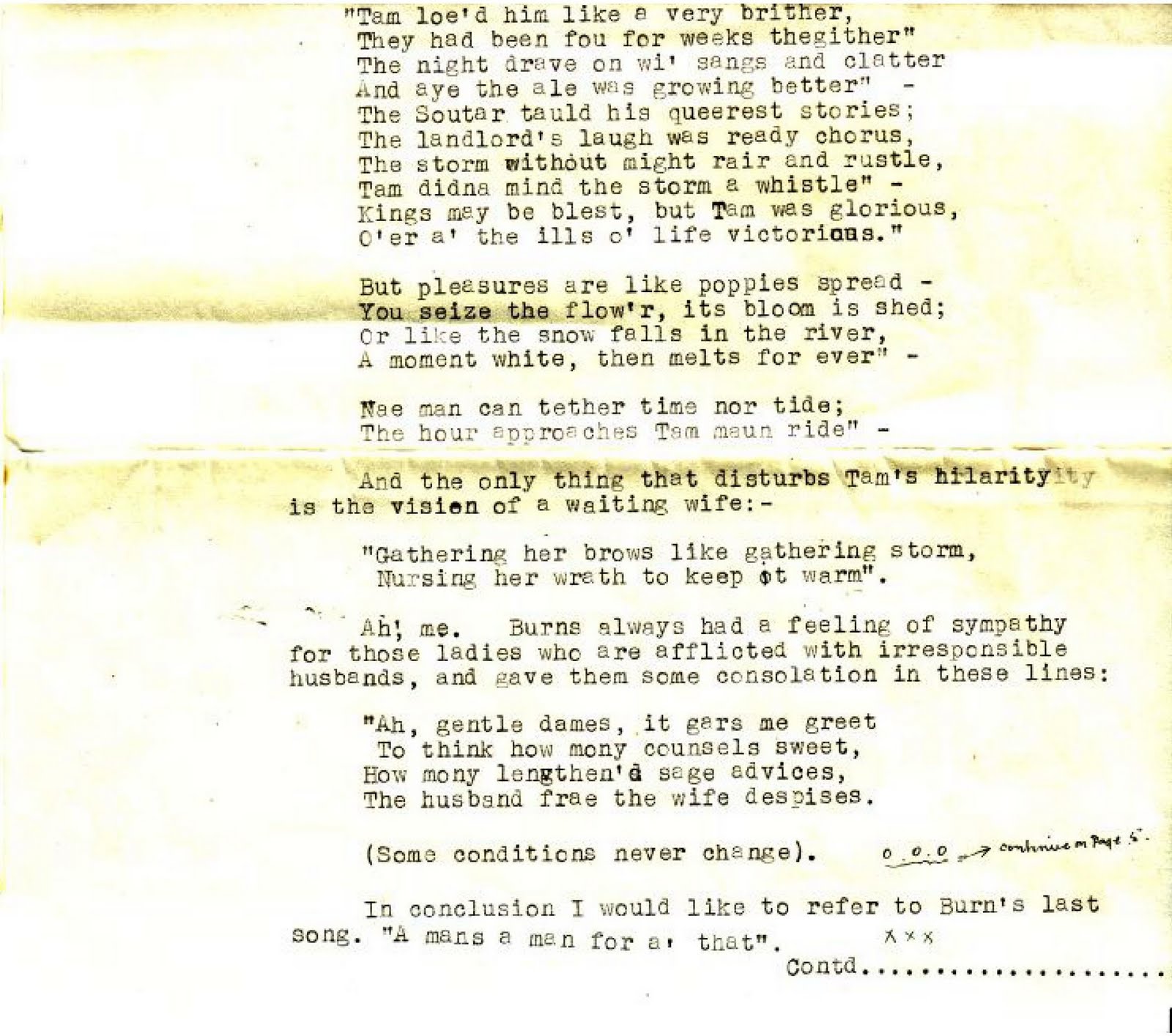 Speeches of Donald McIntosh: The Immortal Memory 1949