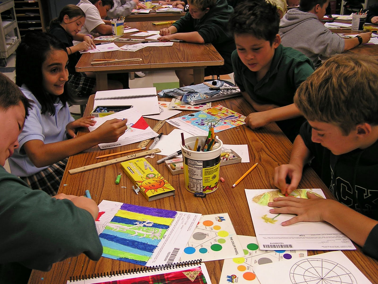 P. C. K. Art Room : Oil Pastel Still Life with Patterns- 6th grade