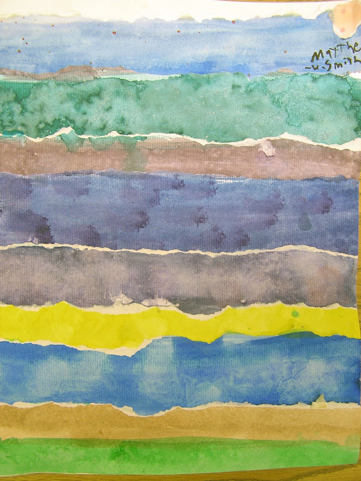P. C. K. Art Room : Sixth Grade Watercolor Landscape collage