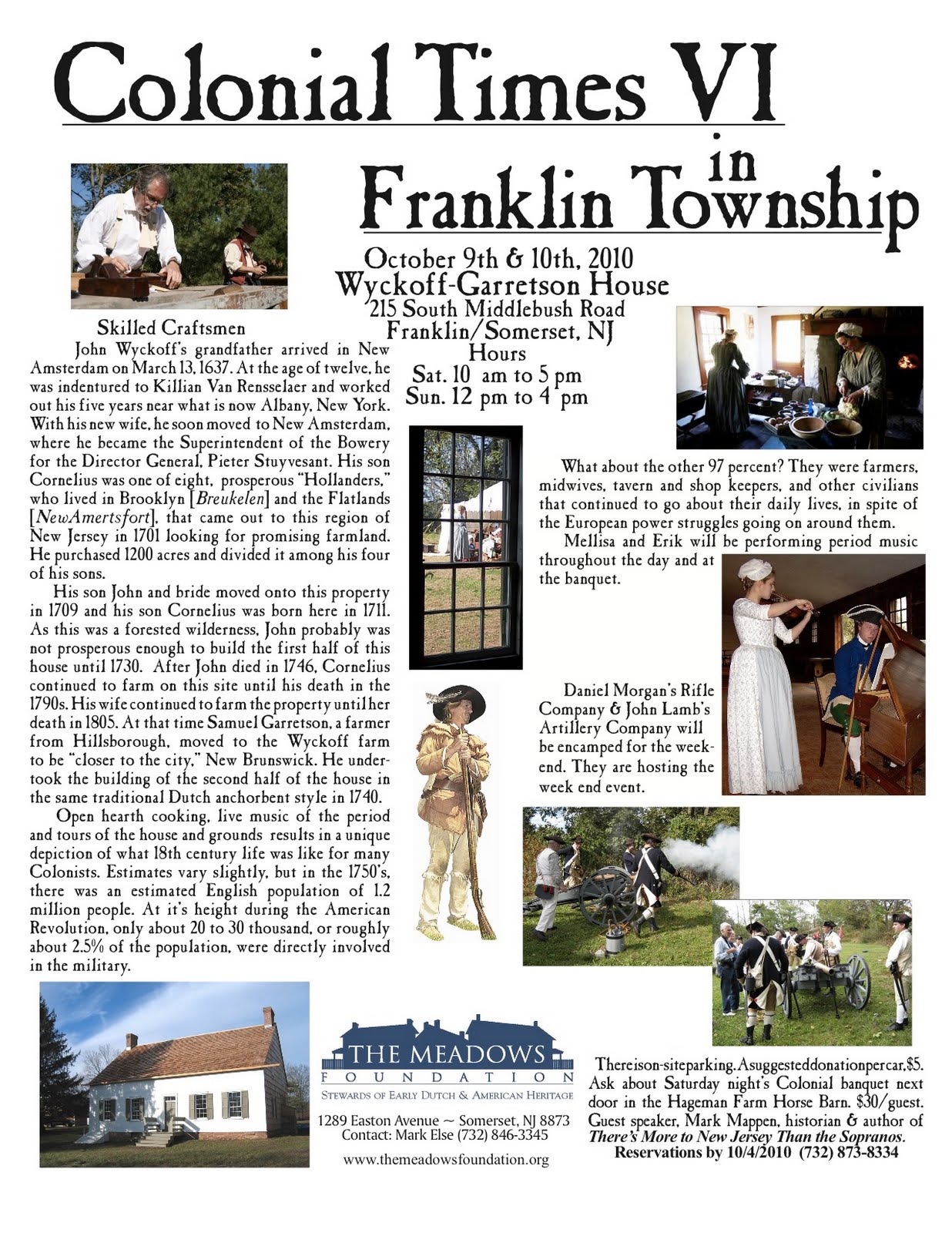 Raritan-Millstone Valley Events: OCTOBER 9-10: Colonial Times IV, Event ...