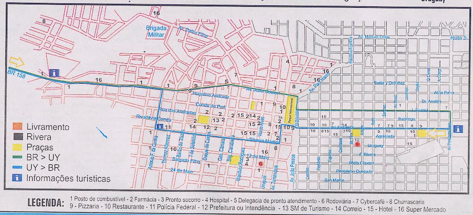 Tudo o que você quer saber sobre RIVERA: Mapa básico da fronteira...