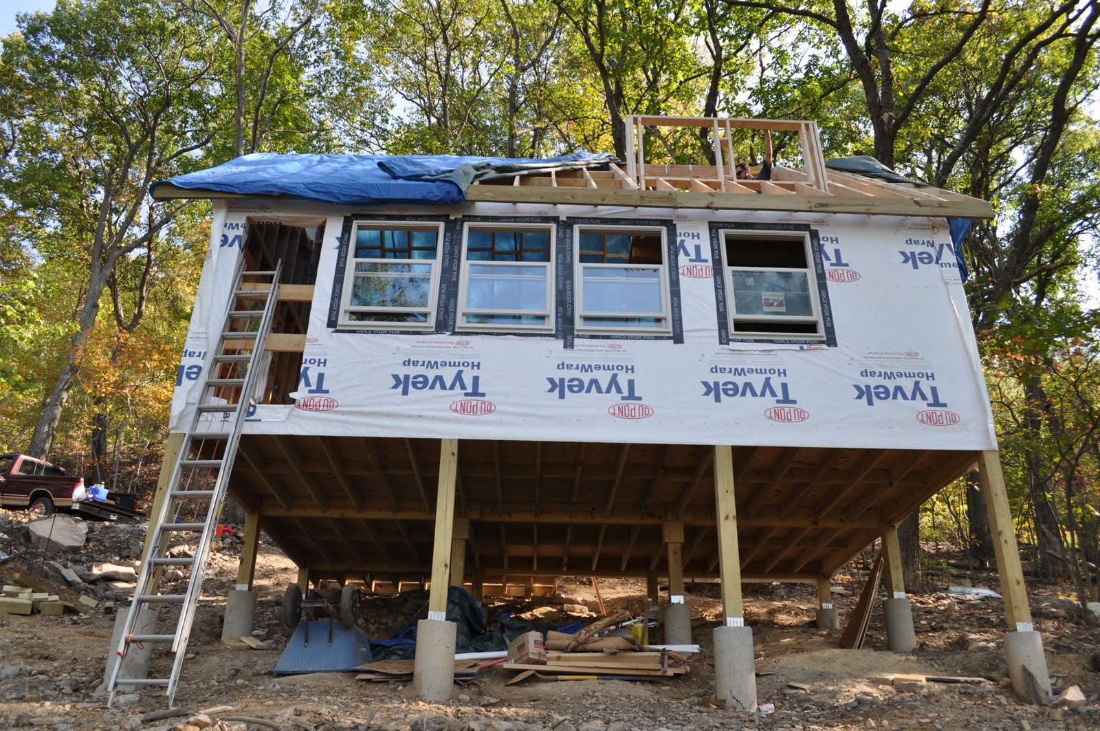 WVA Cabin: Front Porch, Front Overhang, Shed Dormer, Windows....