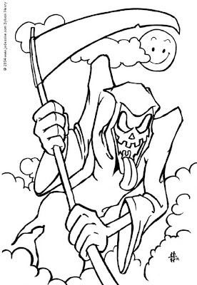 Halloween Scary Death Coloring Pages | Free World Pics