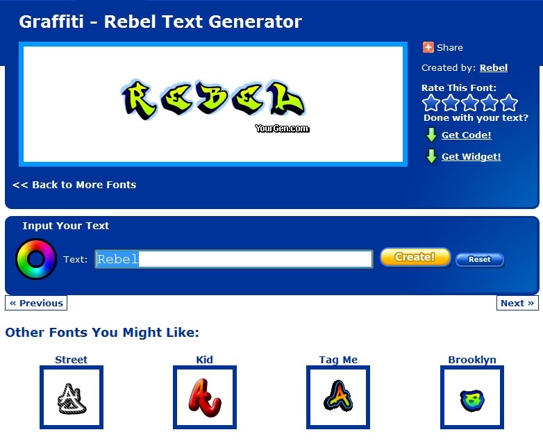 All About graffiti: Yourgen - Graffiti Text Generator