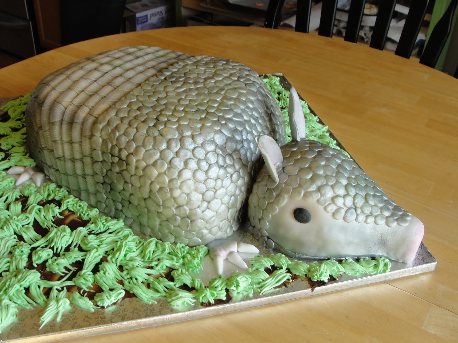 Oh, just put a cupcake in it....: Armadillo Cake