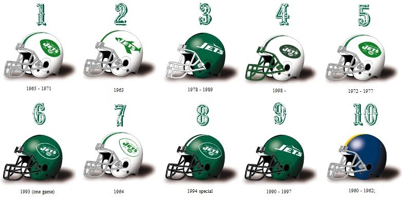 SimonOnSports: Ranking the New York Jets Historical Helmets