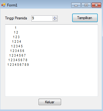 Membuat Segitiga Piramida Angka Dengan VB 2008 | IT Programmer