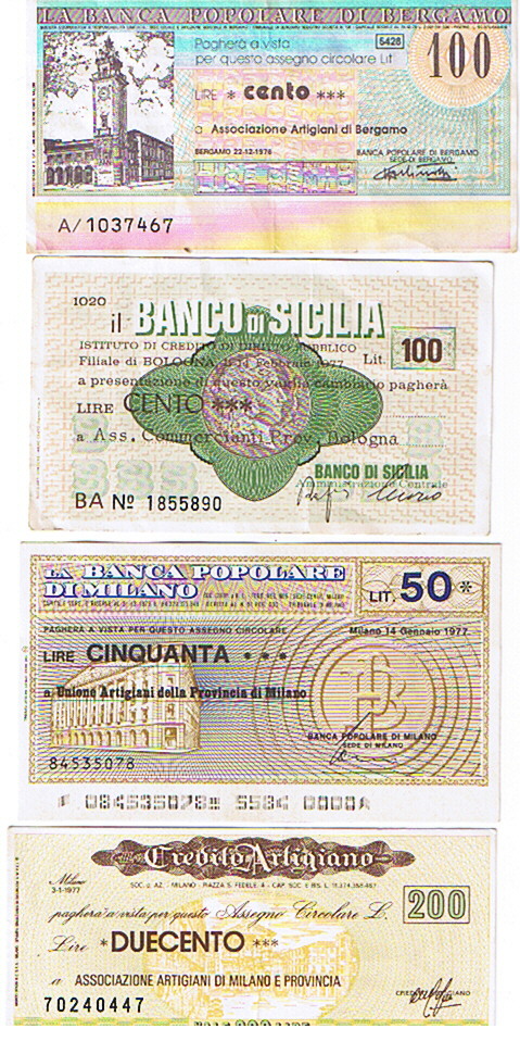 vendo tutto nuovo e usato: Mini assegni anni 70