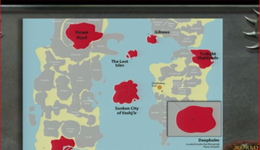 WoW: Cataclysm News Blog: Cataclysm: Map mit den neuen Gebieten