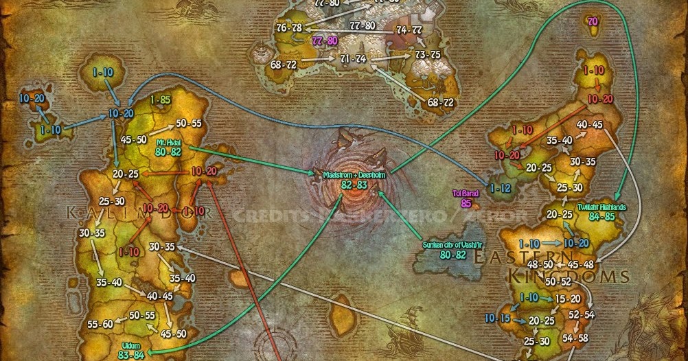 WoW: Cataclysm News Blog: WoW Cataclysm: Levelflow Map - so levelt man