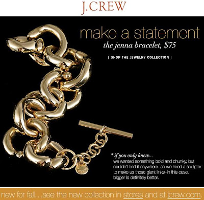 J.Crew Aficionada: J.Crew Email: Bold gold...