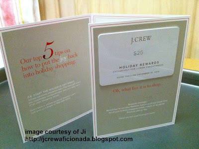 J.Crew Aficionada: You Got Mail... Holiday Rewards Cards are Here! :)