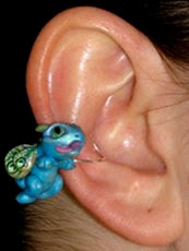 Dark Thoughts And Pleasant Dreams: Sterling Silver & Polymer Clay Ear Cuffs