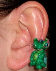 Dark Thoughts And Pleasant Dreams: Sterling Silver & Polymer Clay Ear Cuffs