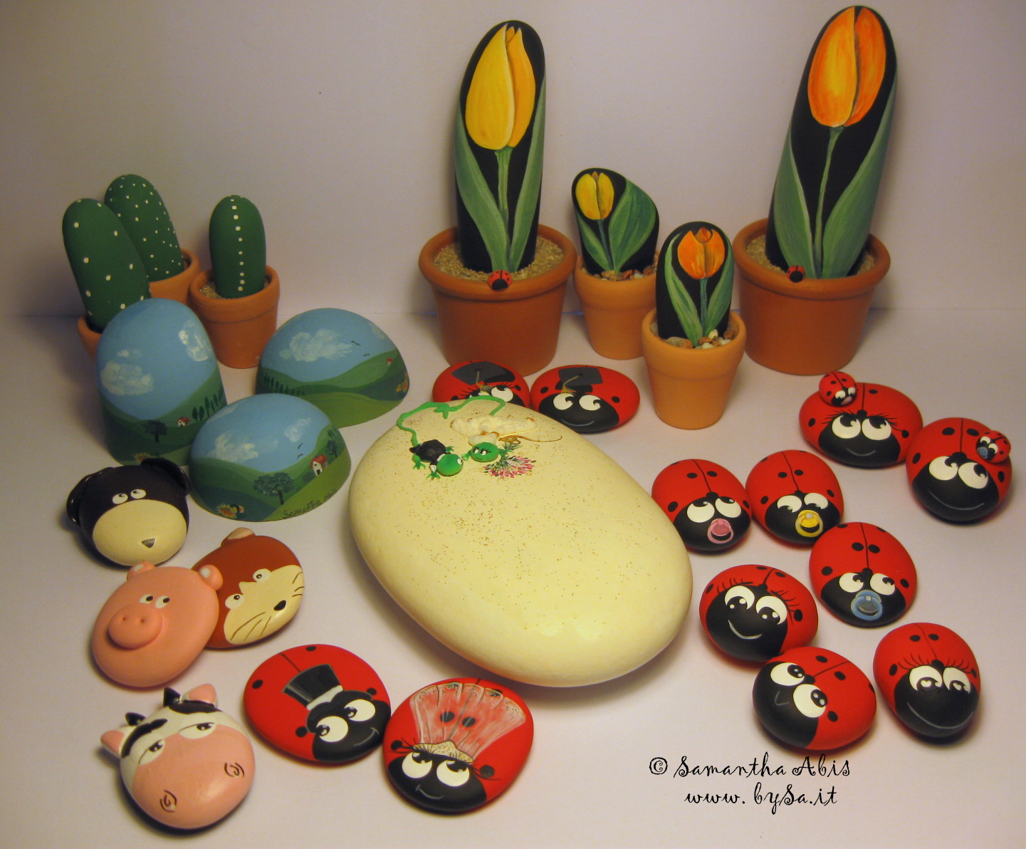 Creazioni artistiche bySa, sassi dipinti. | Ritratti di animali bysa