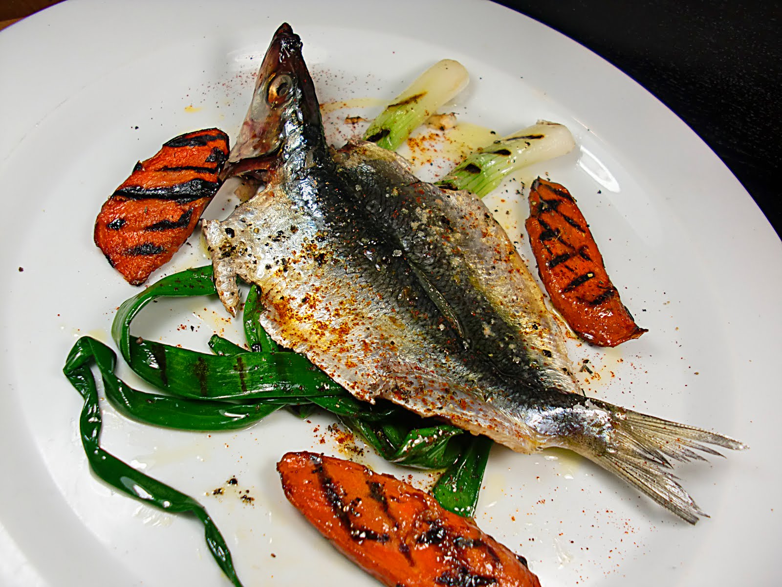 ChezWhat?: grilled swordfish, poached baby octopus and fresh cured ...