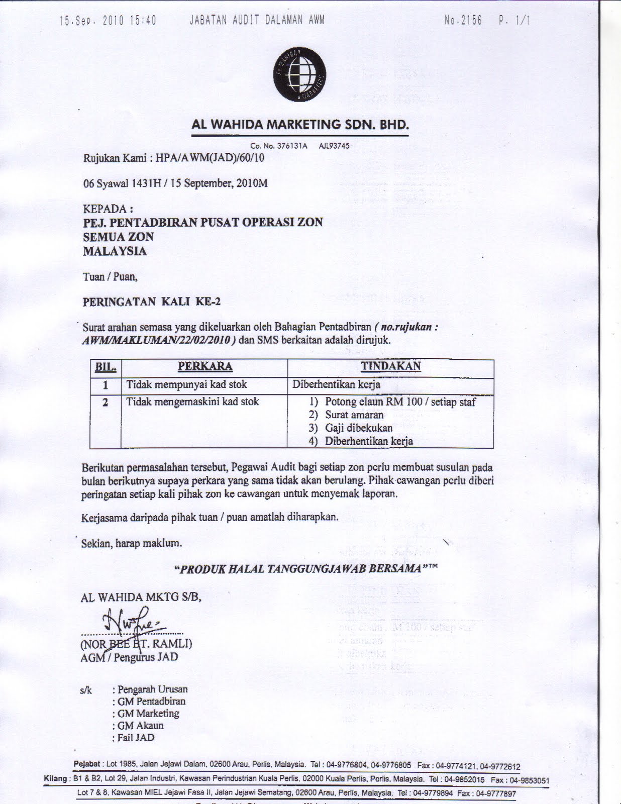 PEJABAT OPERASI ZON SELATAN: MEMO-MEMO TERBARU UNTUK PERHATIAN CAWANGAN