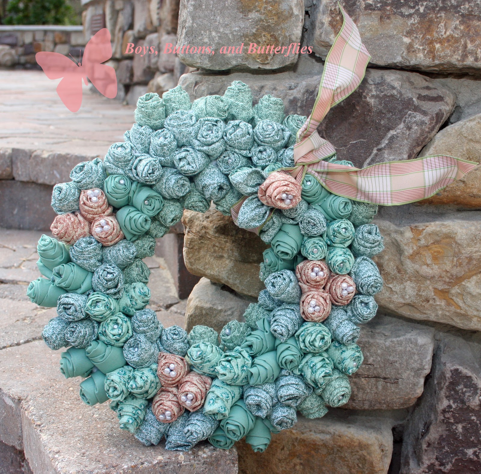 Buttons and Butterflies: Scrappy Quilt Wreath