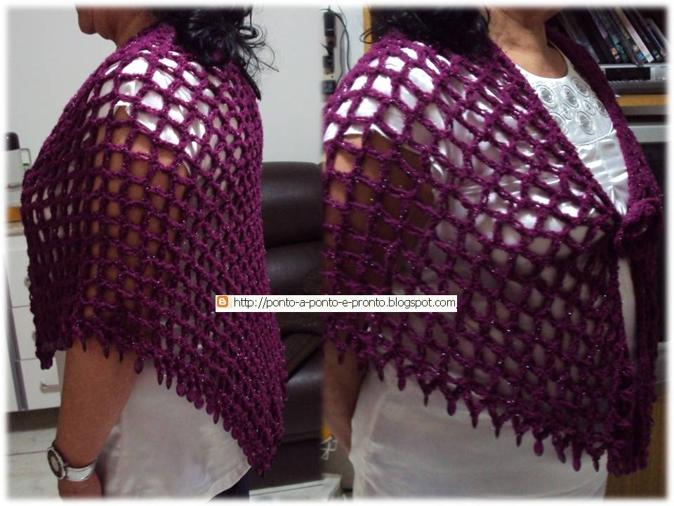 Ponto a ponto e, pronto!: Xale em croche - ponto segredo