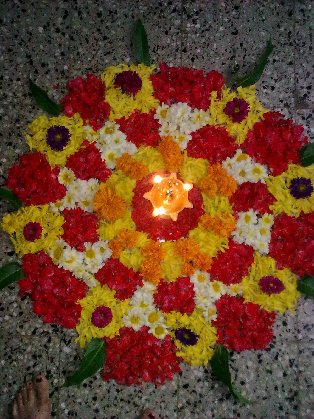 Meenal's blog..: I am back with another flower Rangoli