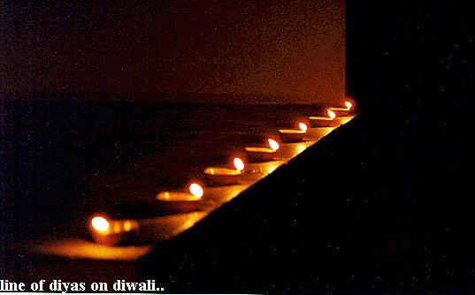 Diwali Cards: Row of Diyas Diwali Card