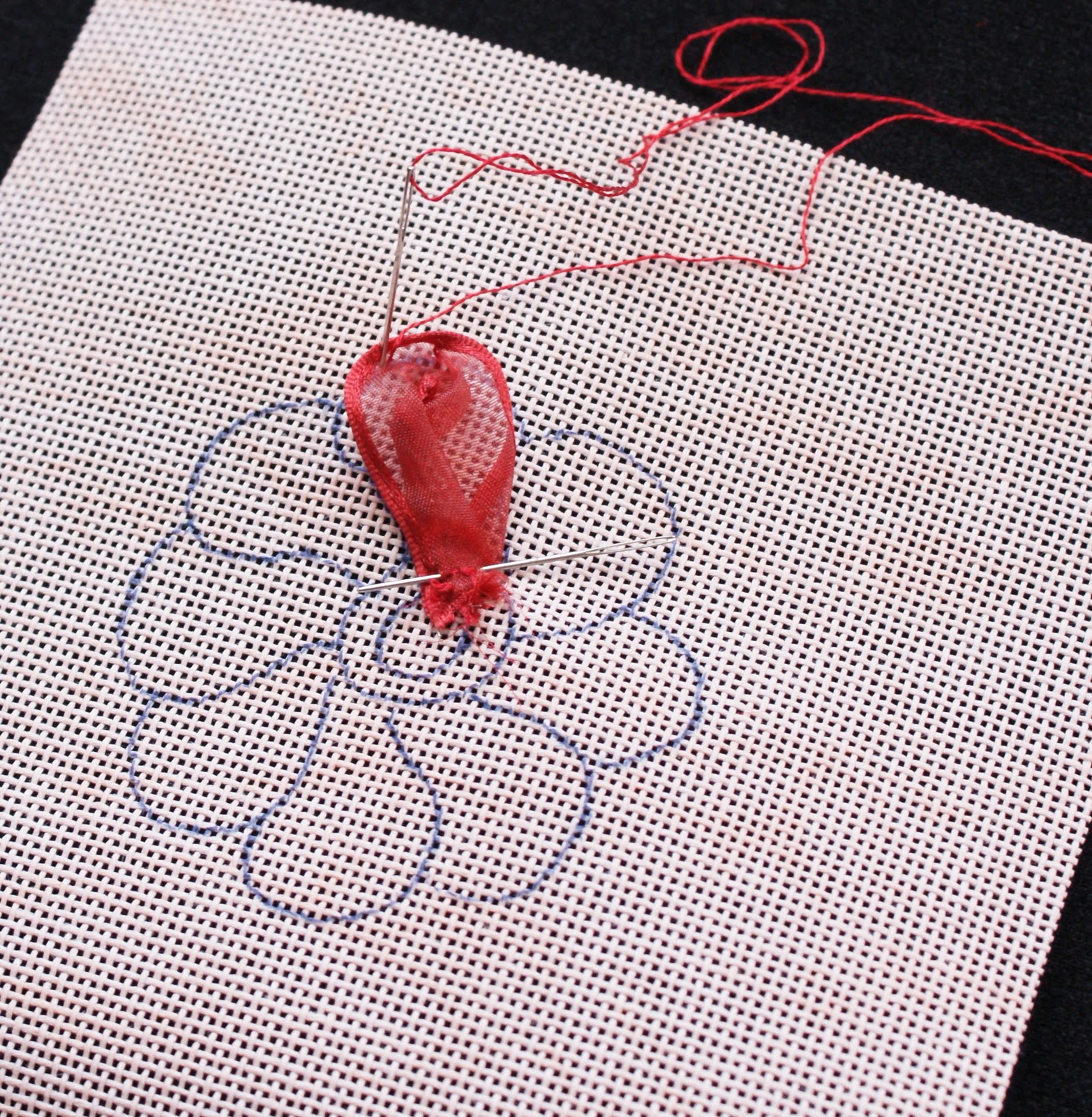 Sundance in Stitches: Wire Ribbon Flower for Needlepoint