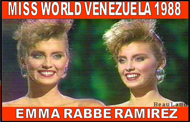MONARCAS DE VENEZUELA: Miss World Venezuela 1988 - Emma Rabbe Ramírez ...