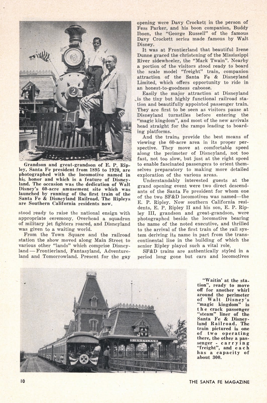 Vintage Disneyland Tickets: The Santa Fe Magazine - August 1955