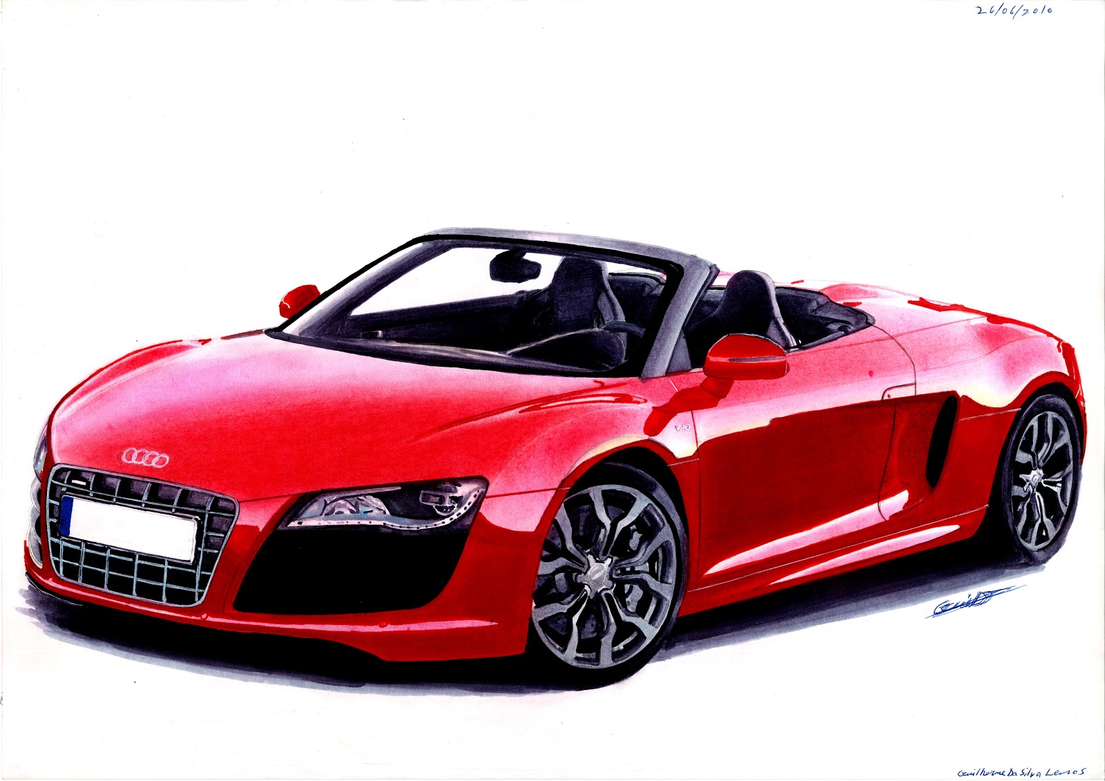 DA SILVA LEMOS G.: Audi R8 spyder illustration