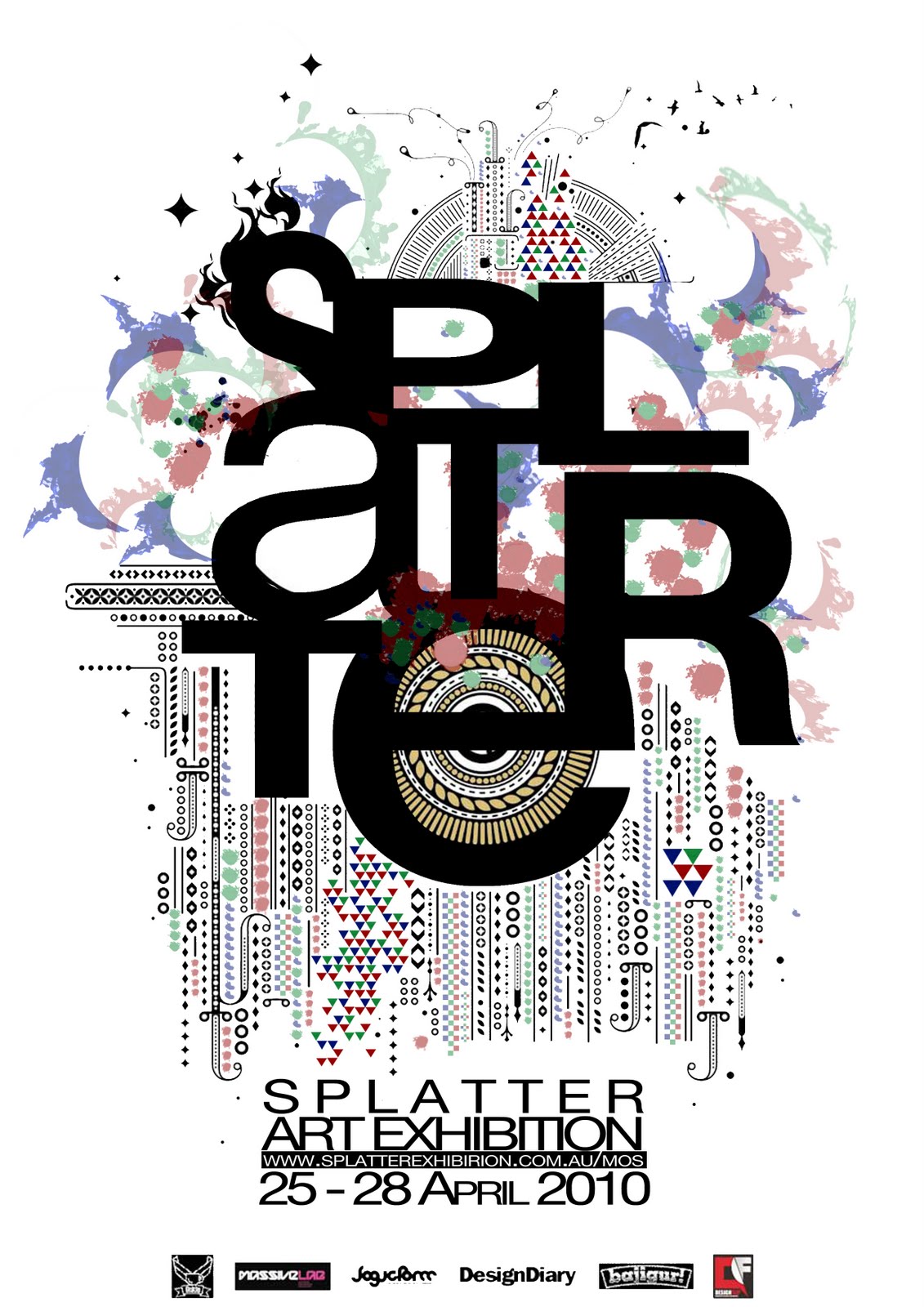 Delineating Picturesque adroitness: Splatter Art Exhibition Poster