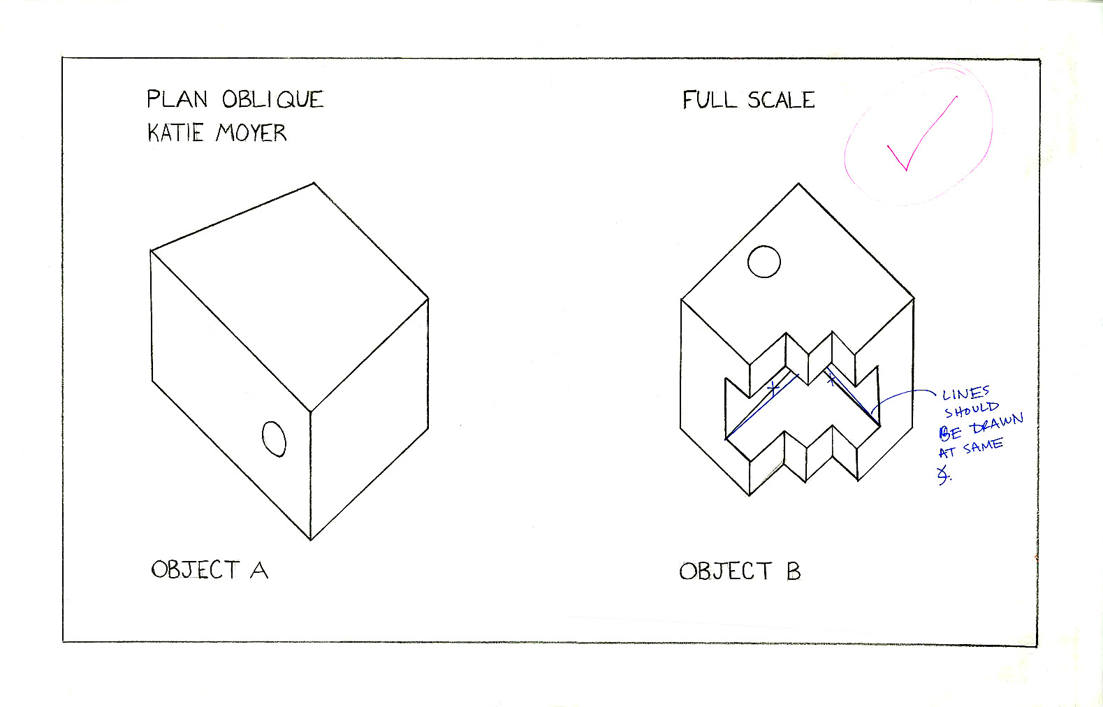 Katie's Design Blog: Drafting Assignment: Object A & Object B
