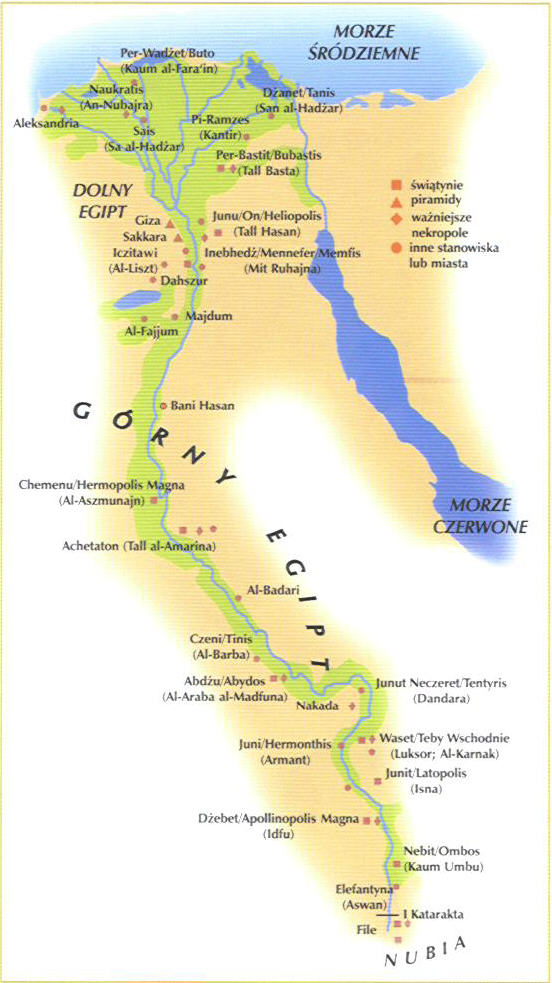 Egipt: Mapa Starożytnego Egiptu