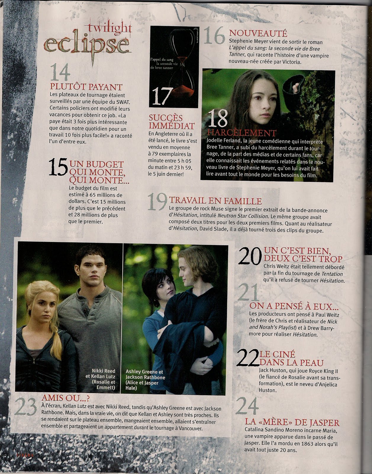 Twilight Saga Canada: 35 secrets sur Twilight Eclipse (Scans Magazine 7 ...