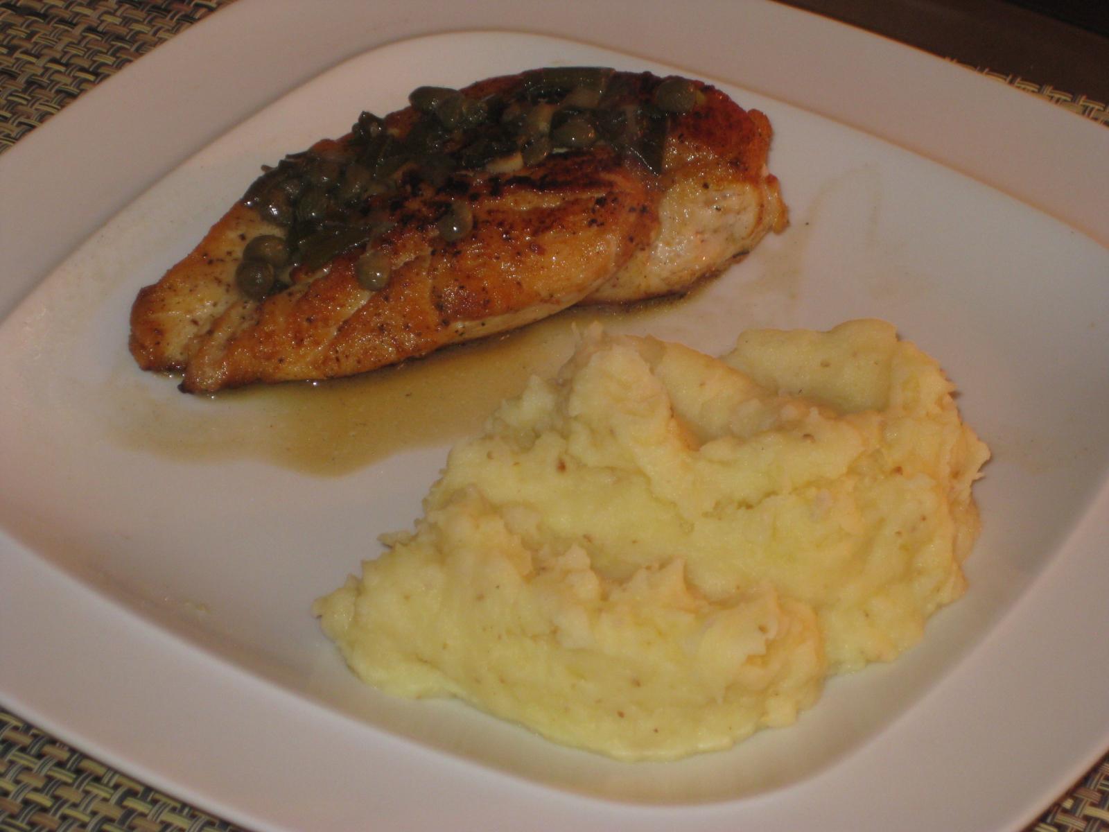 cooking: Sauteed chicken breast with lemon caper sauce w/ potato ...